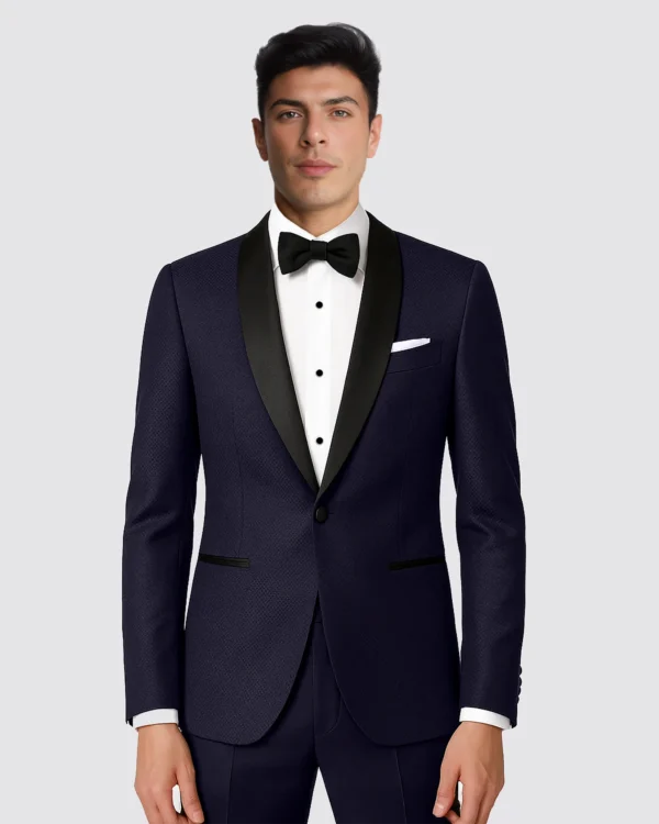 Boston Model 203 Navy Shawl Lapel Tuxedo – Black Jacket Suiting