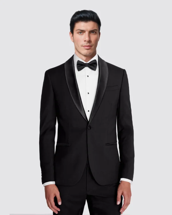 CamB Black Shawl Lapel Tuxedo – Black Jacket Suiting