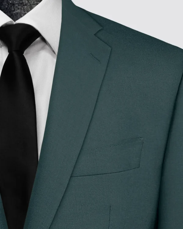 Rembrandt Dark Green Cooper Suit – Black Jacket Suiting